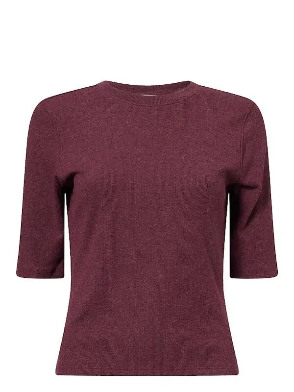 FRAME The Rib Crew Modal-jersey T-shirt - Currant Heather
