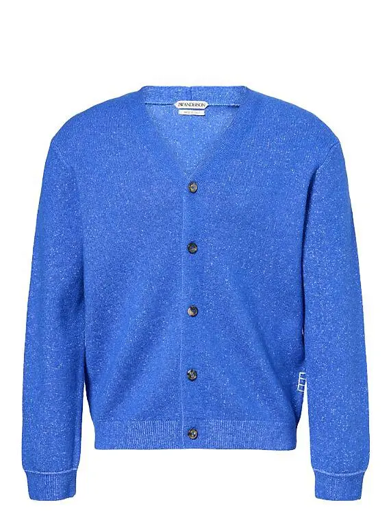 JW Anderson Speckled Knitted V-neck Cardigan - Cobalt