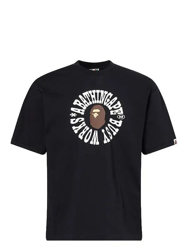 A BATHING APE Busy Works Logo-print Cotton T-shirt - Black