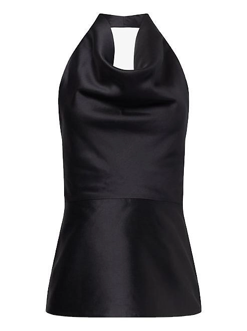 Camilla And Marc Halterneck Wool-and-silk Top - Black