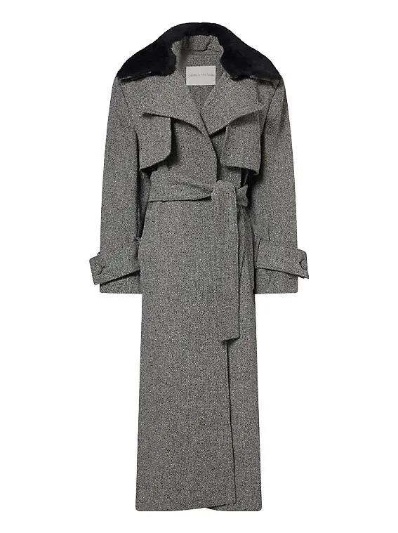Camilla And Marc Cinder Belted Wool-blend Coat - Charcoal
