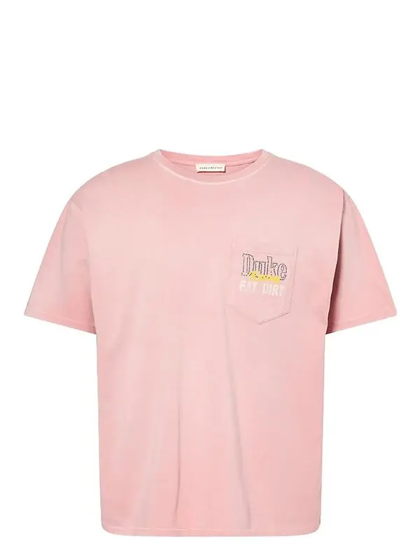DUKE + DEXTER Dr4 Eat Dirt Studded Graphic-print Cotton T-shirt - Rose