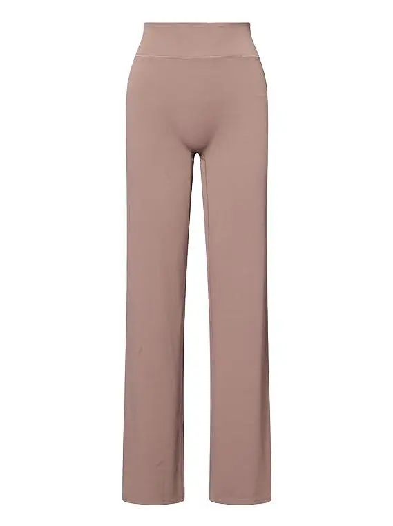 ADANOLA High Rise Straight Leg Yoga Trousers - Walnut