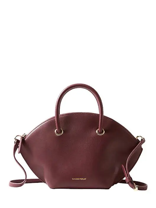 Claudie Pierlot Leather Shoulder Bag With Gold-tone Hardware - Cherry