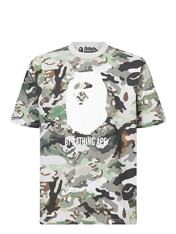 A BATHING APE Hybrid Camo-print Cotton T-shirt - Olive