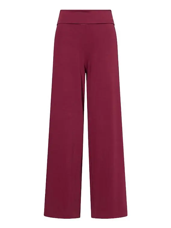 ADANOLA High Rise Straight Leg Trousers - Damson Red