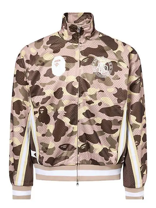 A BATHING APE Camouflage Print Mesh Woven Jacket - Brown