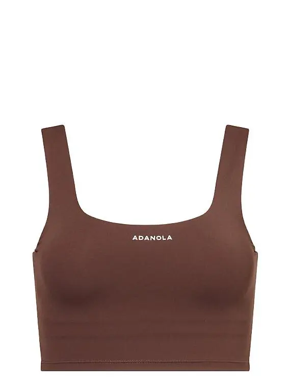 ADANOLA Ultimate Square-neck Sports Bra - Chocolate Brown