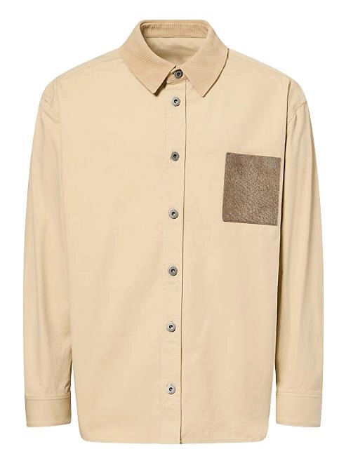 Loewe Suede Patch Cotton Overshirt - Beige