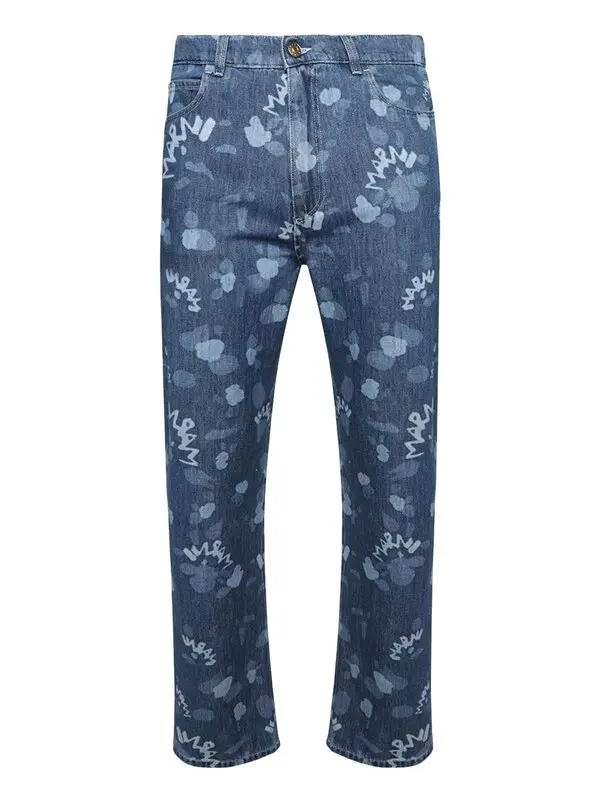 Marni Laser Print Jeans - Blue