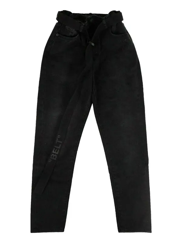 Off-White Belted Skinny Jeans - Black
