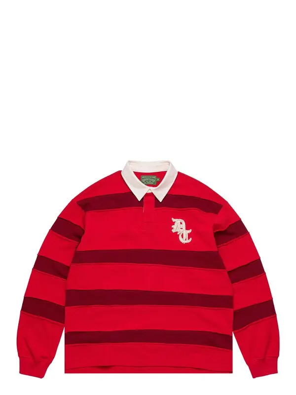 DENIM TEARS Paneled Rugby Shirt - Red