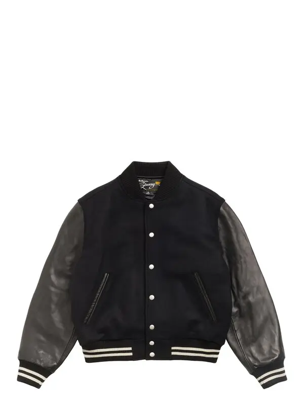 StÜssy Wool Varsity Jacket - Black