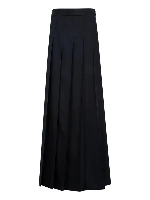 Thom Browne Pleated Skirt In Super 120's Twill - Blue