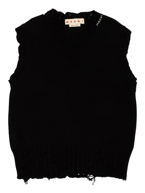 Marni V-neck Sweater Vest - Black