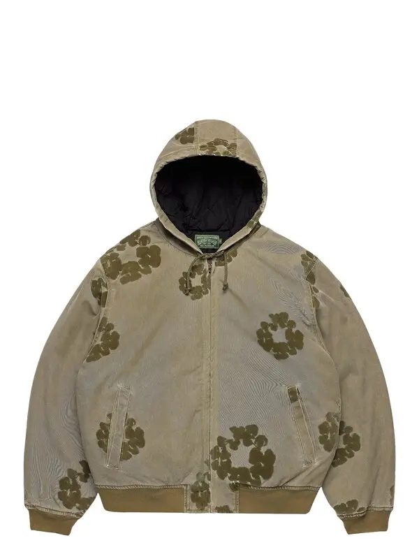 DENIM TEARS Cotton Wreath Flocked Zip Jacket - Green