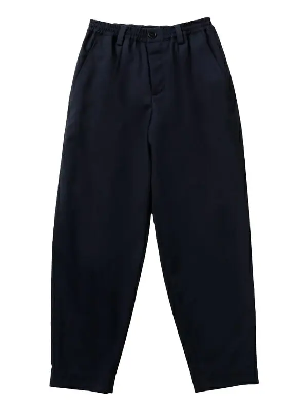 Marni Tropical Wool Cropped Drawstring Pants - Blue