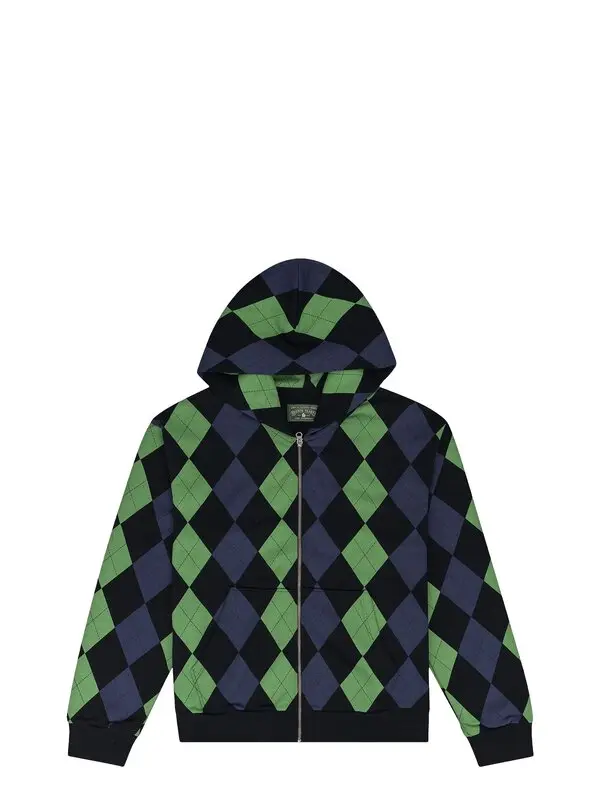 DENIM TEARS Intarsia Zip Hoodie - Green