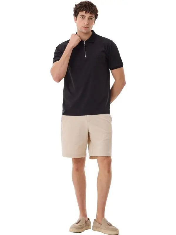 ASHITA FERNANDES X Routine Zip-neck Polo And Tailored Shorts Set - Black