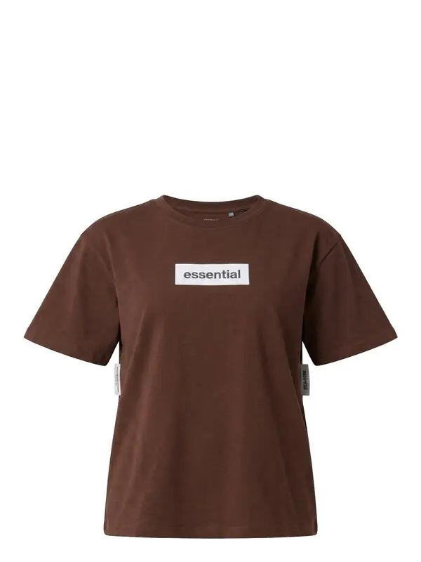 ASHITA FERNANDES Relaxed Fit T-shirt With Embossed Branding - Brown