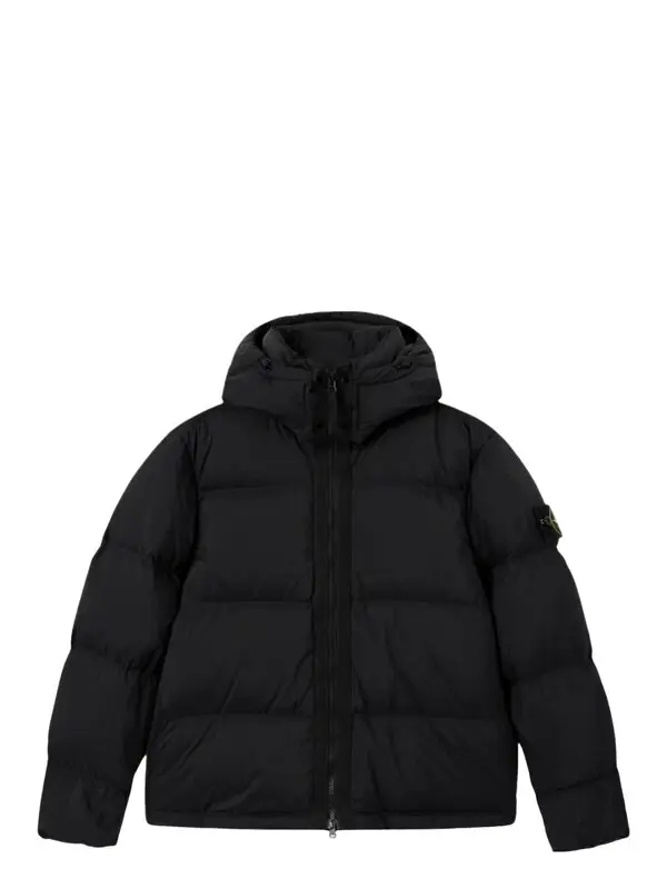 Stone Island Nylon Hooded Down Jacket - Black