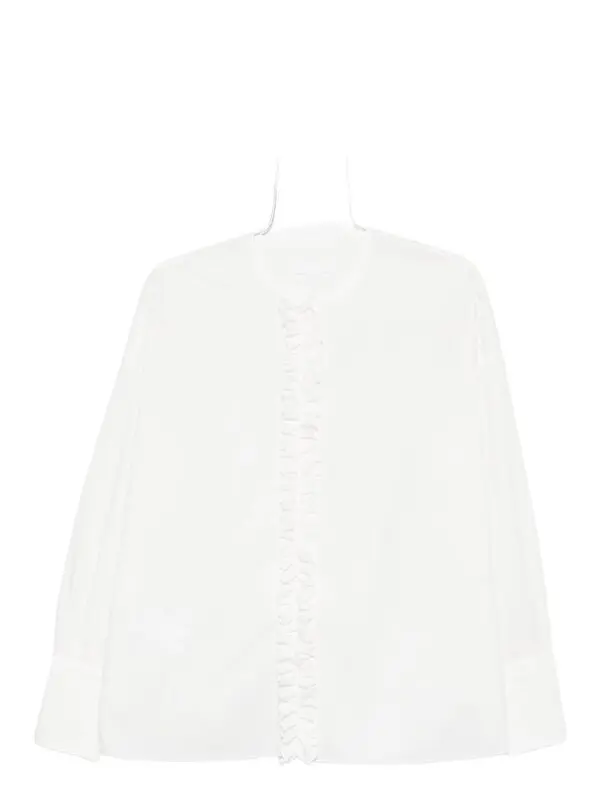 SUSANNE BOMMER Ruffled Cotton Blouse - White