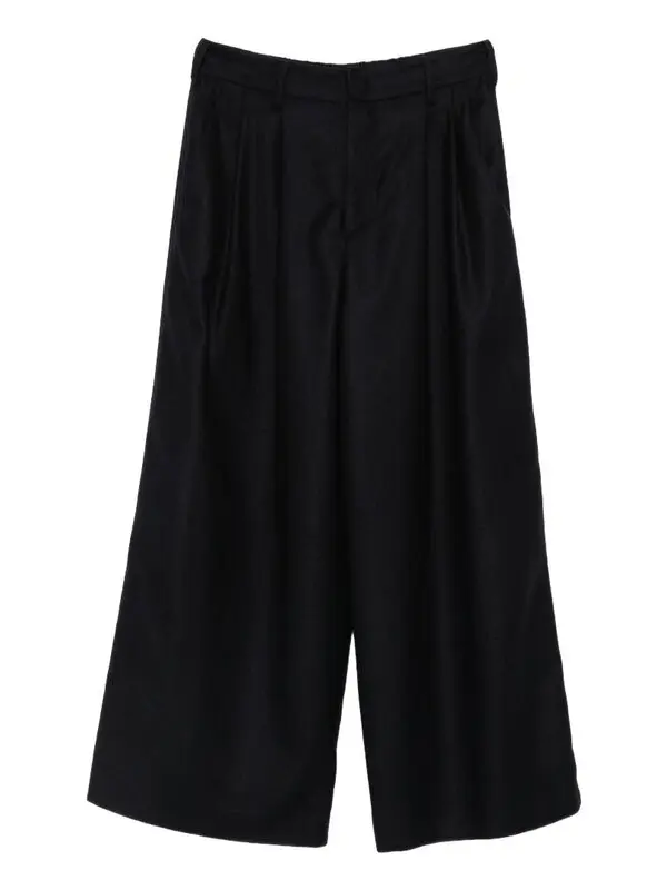 SUSANNE BOMMER Wool Wide-leg Trousers - Blue