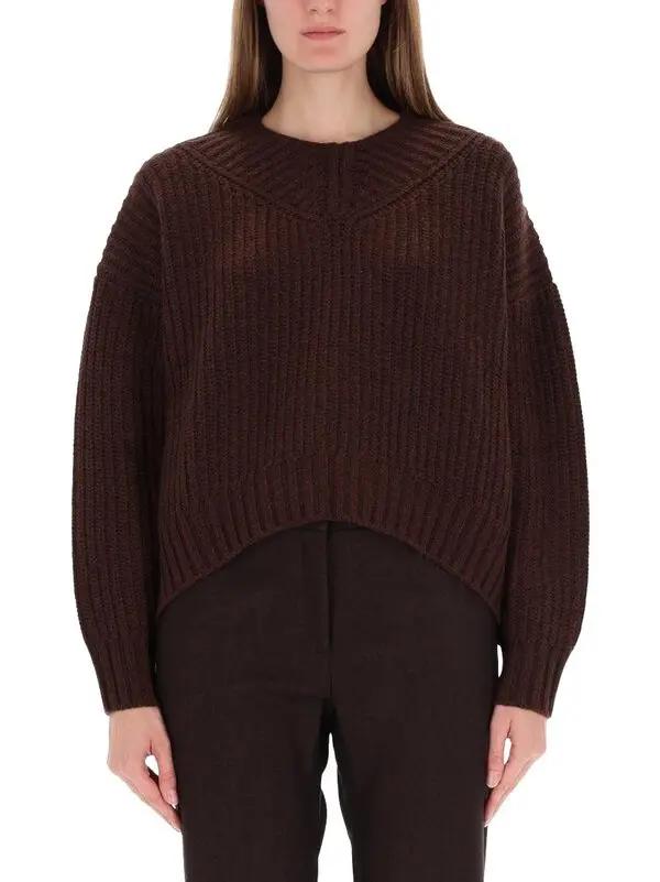 Staud Oversized Rib-knit Wool Blend Sweater - Brown