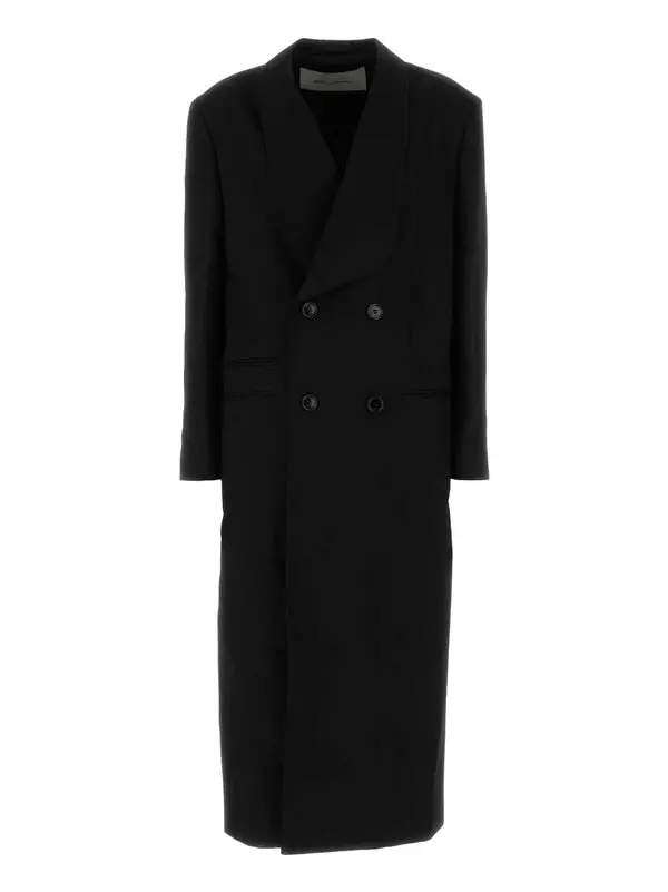 AMI Paris Double Breasted Wool Jacket - Black
