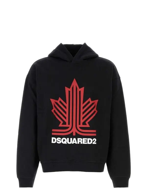 Dsquared2 Relaxed Fit Logo Hoodie - Black