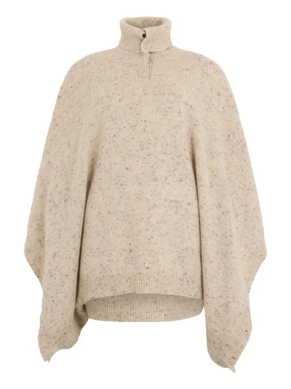 Fabiana Filippi Oversized High-collar Wool-blend Pullover Sweater - Beige