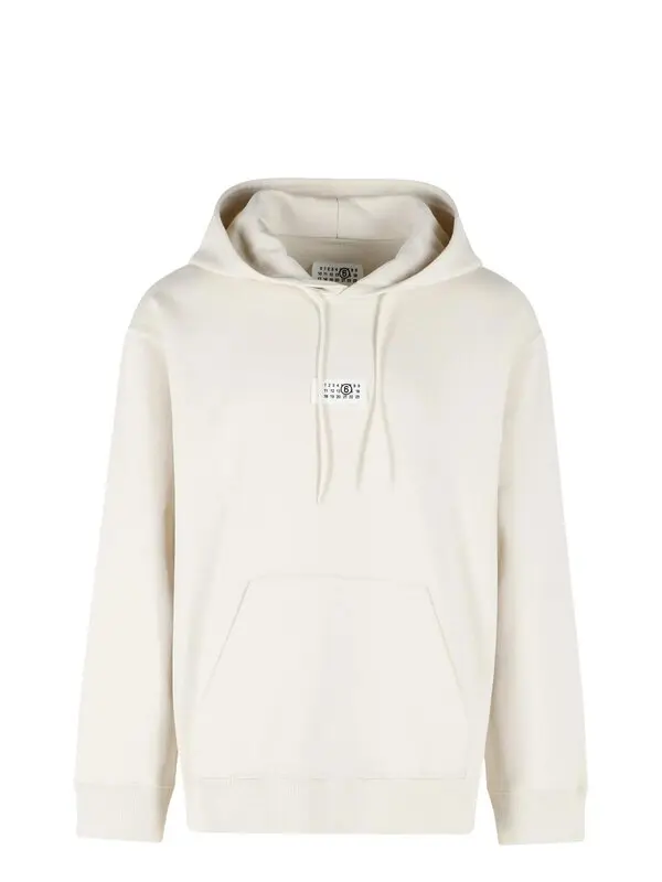 MAISON MARGIELA Logo Patch Hoodie - Ecru