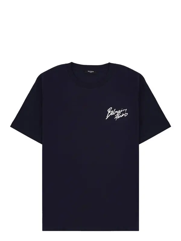 Balmain Cotton Graphic T-shirt - Blue