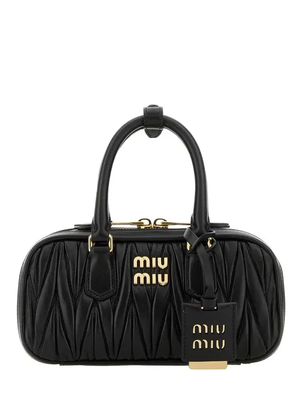 Miu Miu Arcadie Mini Nappa Leather Handbag - Black