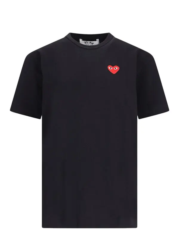 Play Comme Des Garcon Graphic Print Cotton Shirt - Black