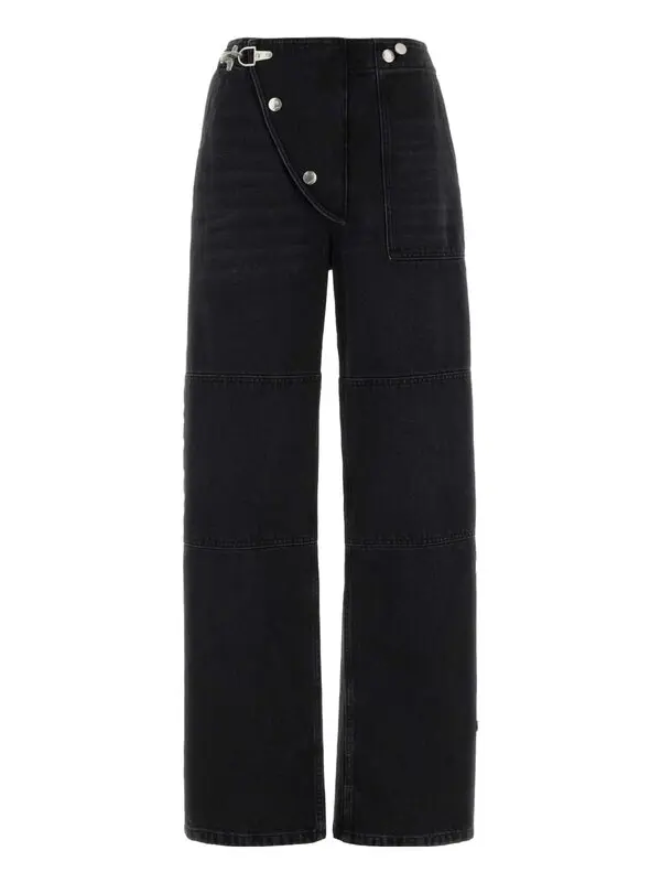 Marni Tailored Wide Leg Trousers With Buckle Detail - Black
