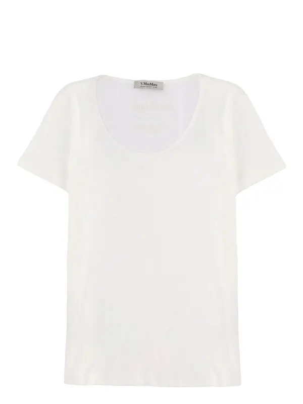 Max Mara 100% Cotton Crewneck T-shirt - White