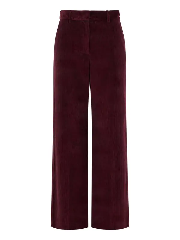 Max Mara Wide-leg Corduroy Trousers - Bordeaux