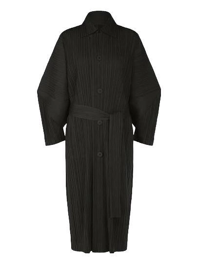 Issey Miyake Pleated Textured Belted Jacket - 75