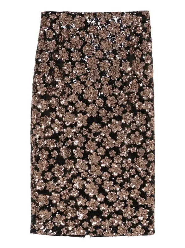 Max Mara Embroidered Tulle Mini Skirt - Nero