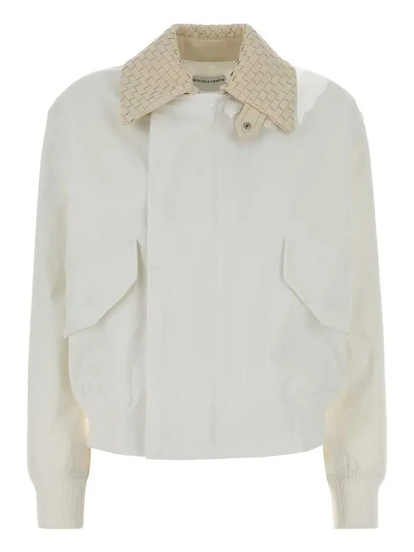 Bottega Veneta Classic Cotton Bomber Jacket - White