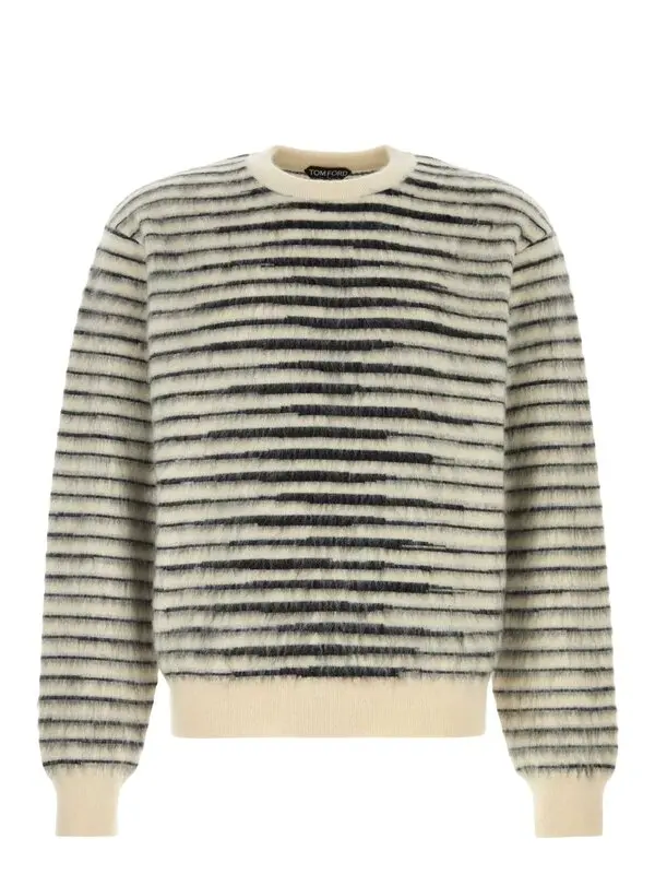 TOM FORD Striped Mohair-blend Crew Neck Sweater - Stripped