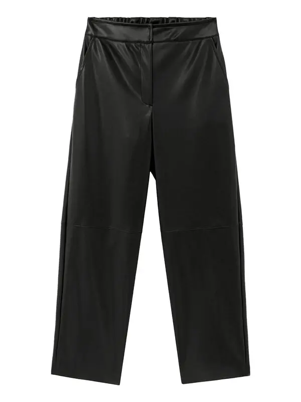 Alpha Studio High-waist Faux Leather Straight-leg Pants - Nero