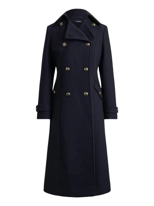 Ralph Lauren Double-breasted Wool-blend Coat - Navy