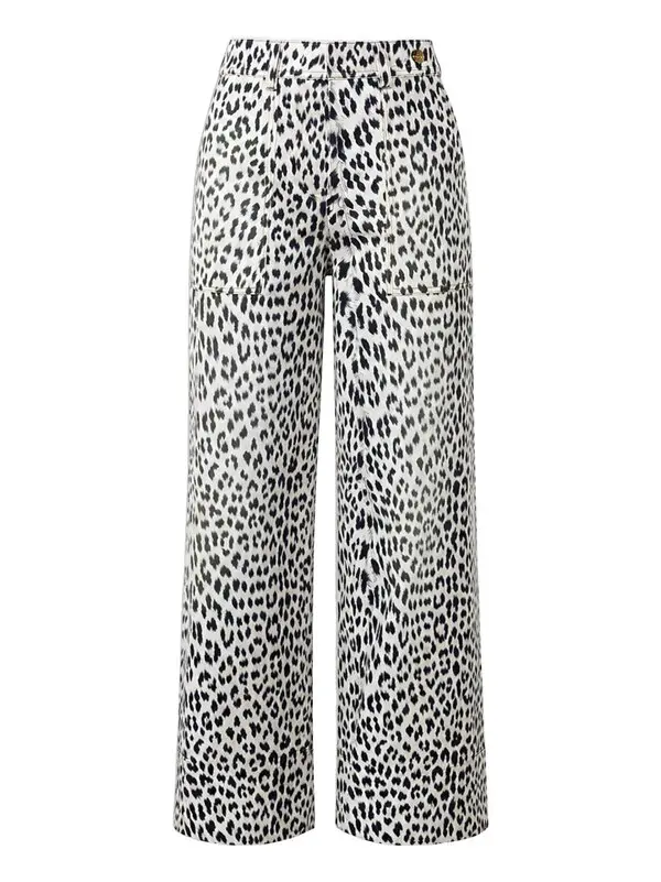 CALLAS MILANO Lori Wide Leg Cheetah Print Pants - Chettah Print
