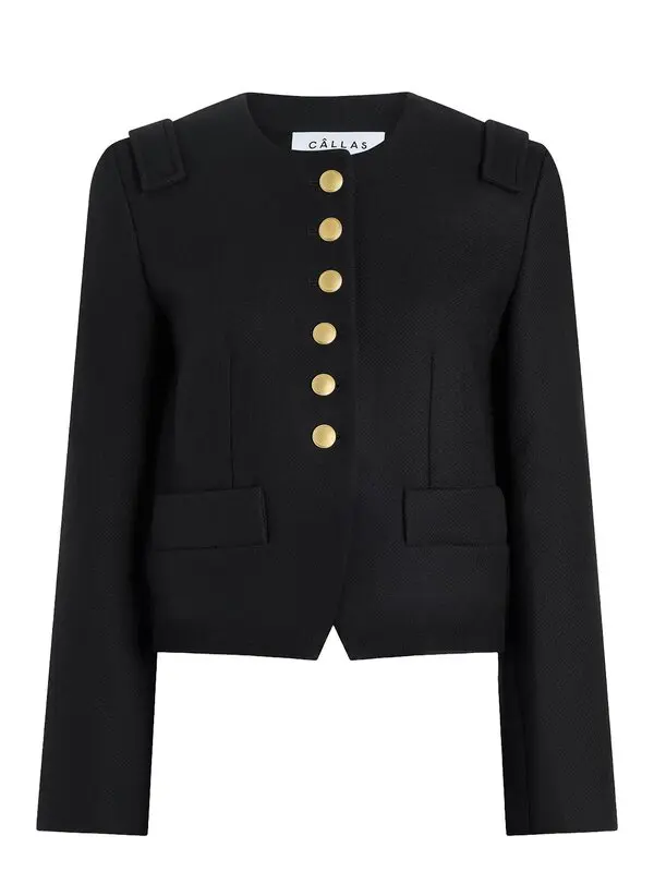 CALLAS MILANO Aubrey Cropped Jacket - Black