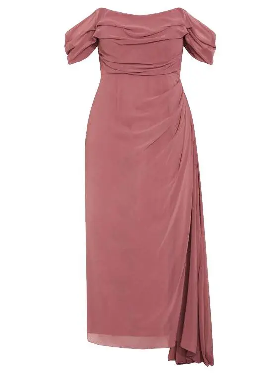 City Chic Soft Love Off-the-shoulder Maxi Dress - Rose