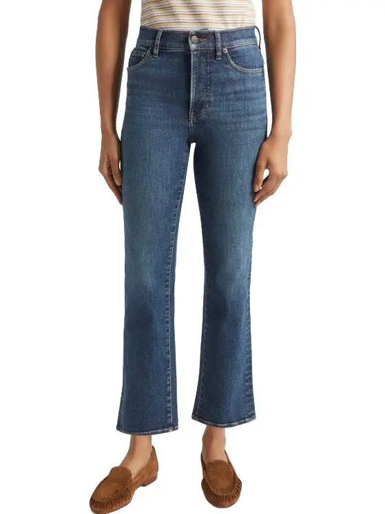 Veronica Beard Milla High Waist Ankle Slim Straight Jeans - Roadside Blue