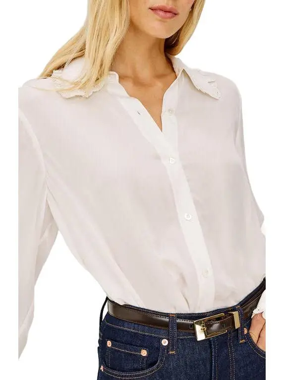 Rails Beatrix Eyelet Collar Shirt - Ivory