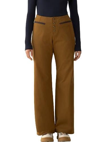 HIKERKIND Front Field Pants Wide Leg, High Rise Trousers - Madrone